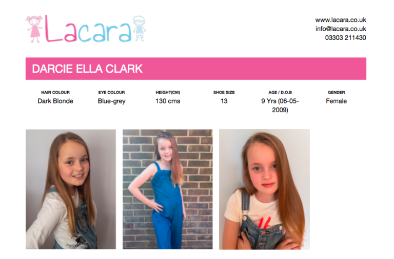Child Model Portfolios - Lacara mini model photoshoot only £80
